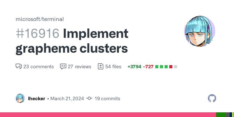 Robert Grimm on LinkedIn: Implement grapheme clusters by lhecker · Pull ... Robert Grimm on LinkedIn: Implement grapheme clusters by lhecker · Pull ...