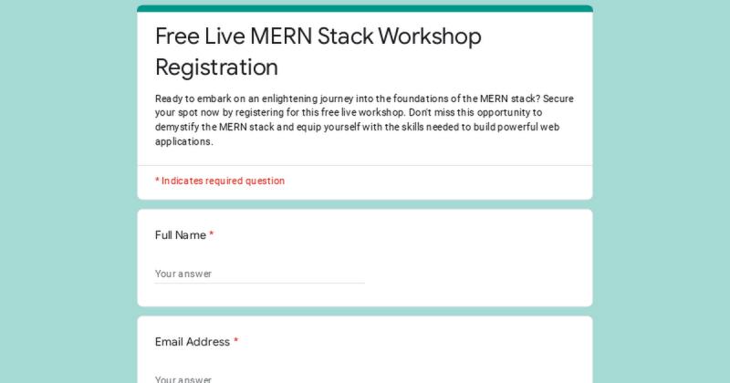 Dhiraj Kaushik on LinkedIn: Free Live MERN Stack Workshop Registration Dhiraj Kaushik on LinkedIn: Free Live MERN Stack Workshop Registration