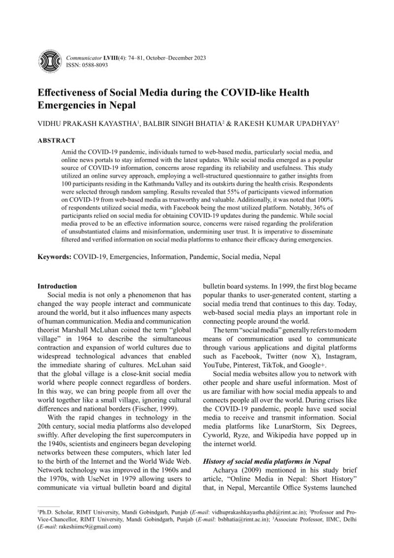 Vidhu Prakash Kayastha, Ph.D. on LinkedIn: (PDF) Effectiveness of ... Vidhu Prakash Kayastha, Ph.D. on LinkedIn: (PDF) Effectiveness of ...