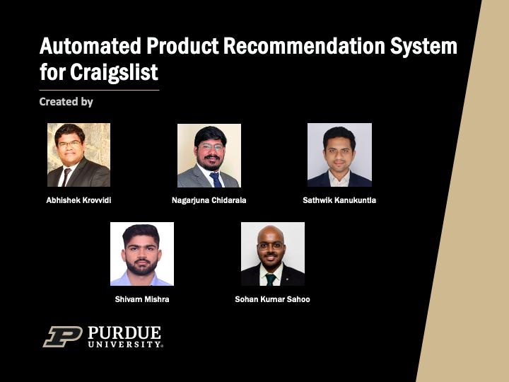 Purdue University's automated product recommendation system | Sathwik ... Purdue University's automated product recommendation system | Sathwik ...