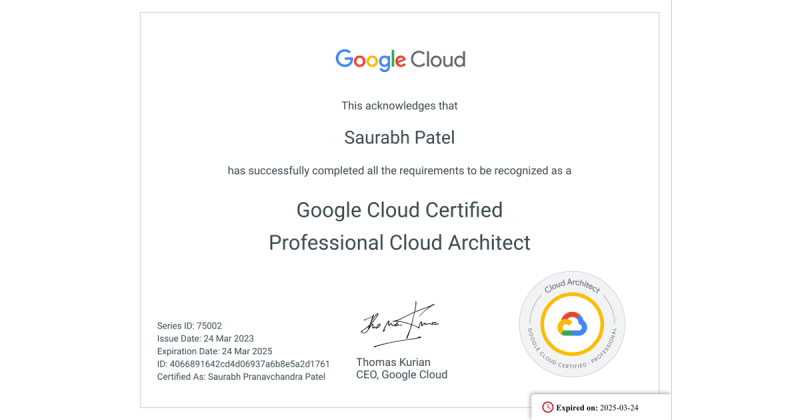 Saurabh Patel on LinkedIn: Professional Cloud Architect • Saurabh ... Saurabh Patel on LinkedIn: Professional Cloud Architect • Saurabh ...