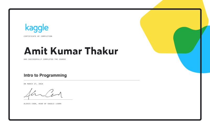 Amit Kumar Thakur on LinkedIn: Amit Kumar Thakur completed the Intro to ... Amit Kumar Thakur on LinkedIn: Amit Kumar Thakur completed the Intro to ...
