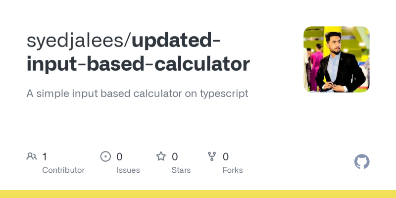 Sayyed Jalees Akbar on LinkedIn: GitHub - syedjalees/updated-input ... Sayyed Jalees Akbar on LinkedIn: GitHub - syedjalees/updated-input ...