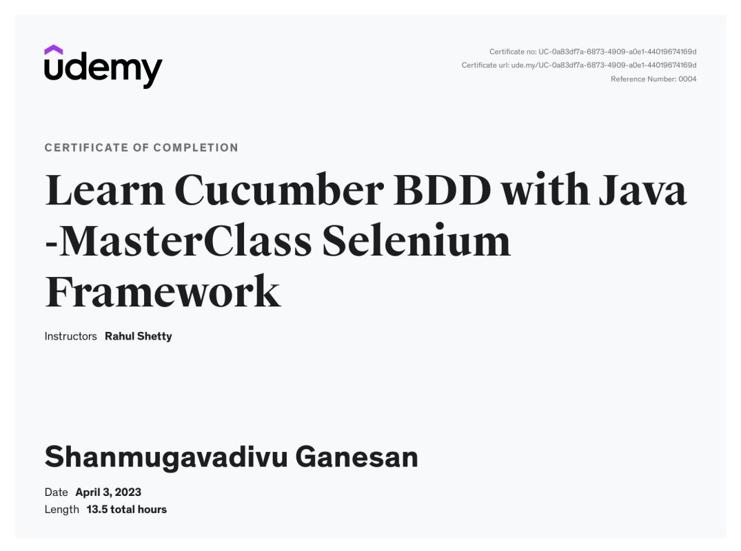 Shanmugavadivu Ganesan on LinkedIn: Udemy Course Completion Certificate Shanmugavadivu Ganesan on LinkedIn: Udemy Course Completion Certificate