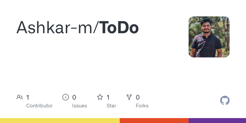 MUHAMMED ASHKAR M on LinkedIn: GitHub - Ashkar-m/ToDo MUHAMMED ASHKAR M on LinkedIn: GitHub - Ashkar-m/ToDo