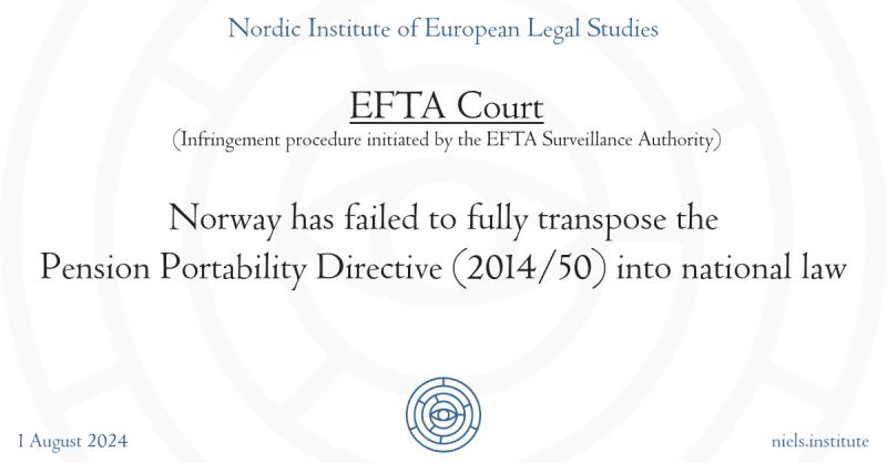 Nordic Institute of European Legal Studies (NIELS) on LinkedIn: EFTA ... Nordic Institute of European Legal Studies (NIELS) on LinkedIn: EFTA ...