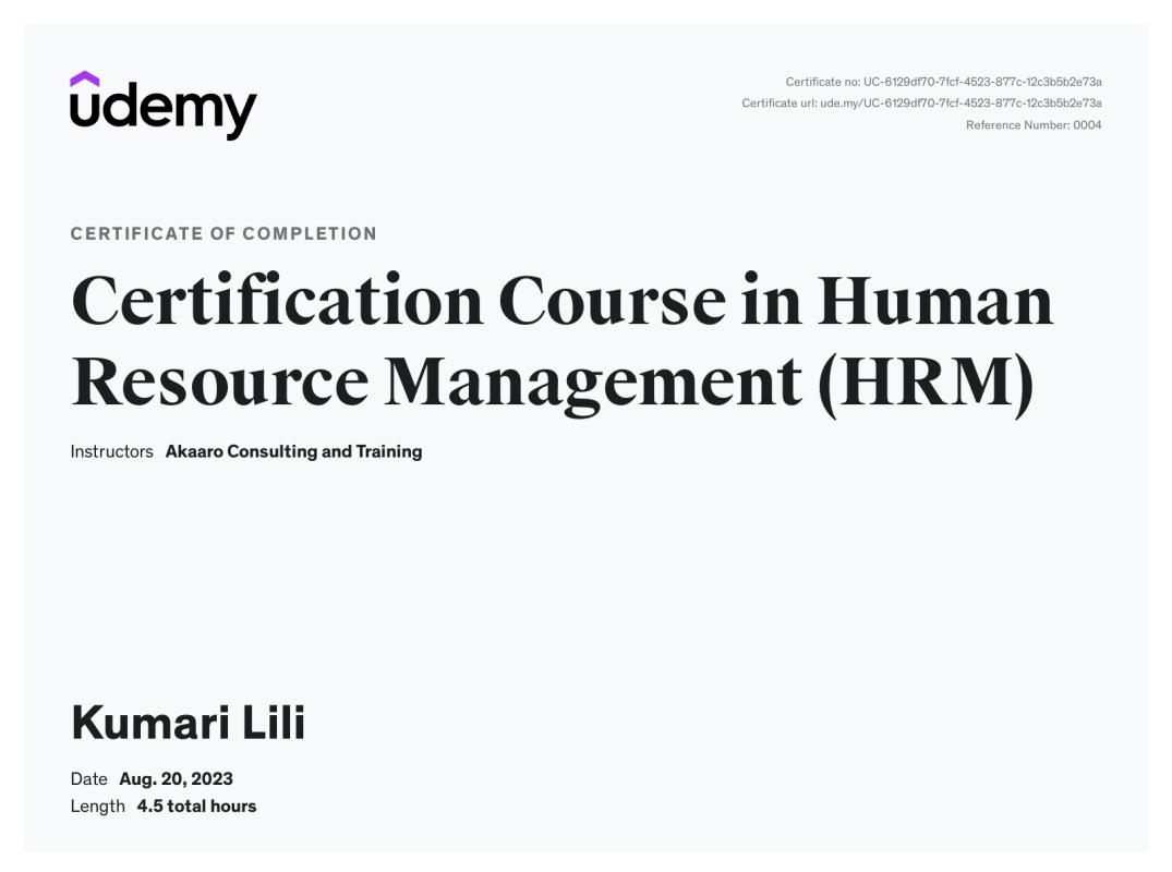 Kumari Lili on LinkedIn: Udemy Course Completion Certificate Kumari Lili on LinkedIn: Udemy Course Completion Certificate
