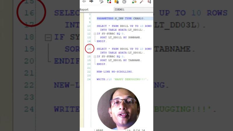 Somnath Paul on LinkedIn: ABAP Debugging TIPS! Debug Script #shorts # ... Somnath Paul on LinkedIn: ABAP Debugging TIPS! Debug Script #shorts # ...