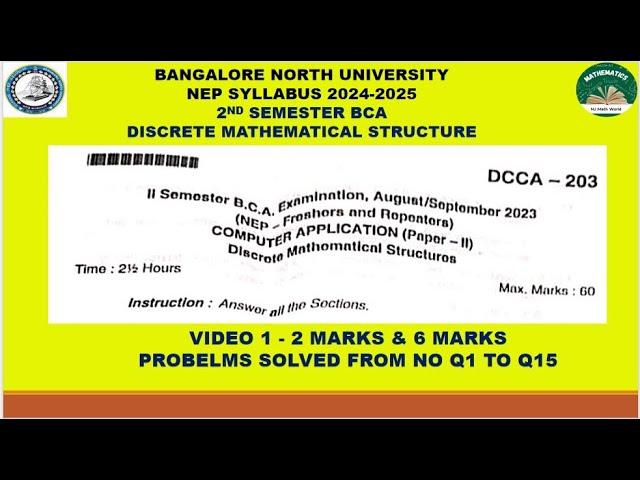 Dr Noor Jahan on LinkedIn: Solved QP of 2nd Sem BCA Discrete ... Dr Noor Jahan on LinkedIn: Solved QP of 2nd Sem BCA Discrete ...