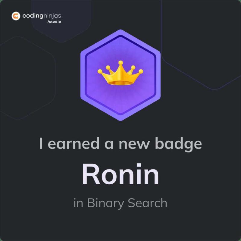 Manaswini Gupta on LinkedIn: 🏆 SkillBadge Unlocked! | Coding Ninjas Studio Manaswini Gupta on LinkedIn: 🏆 SkillBadge Unlocked! | Coding Ninjas Studio