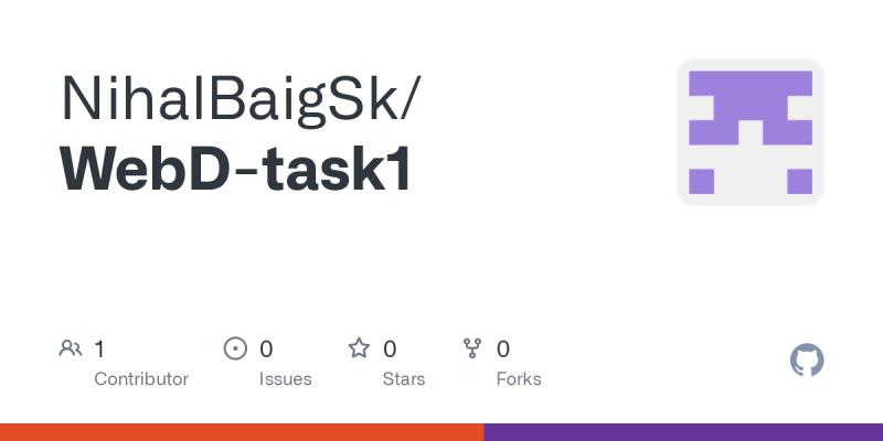 Nihal Baig Shaik on LinkedIn: GitHub - NihalBaigSk/WebD-task1 Nihal Baig Shaik on LinkedIn: GitHub - NihalBaigSk/WebD-task1