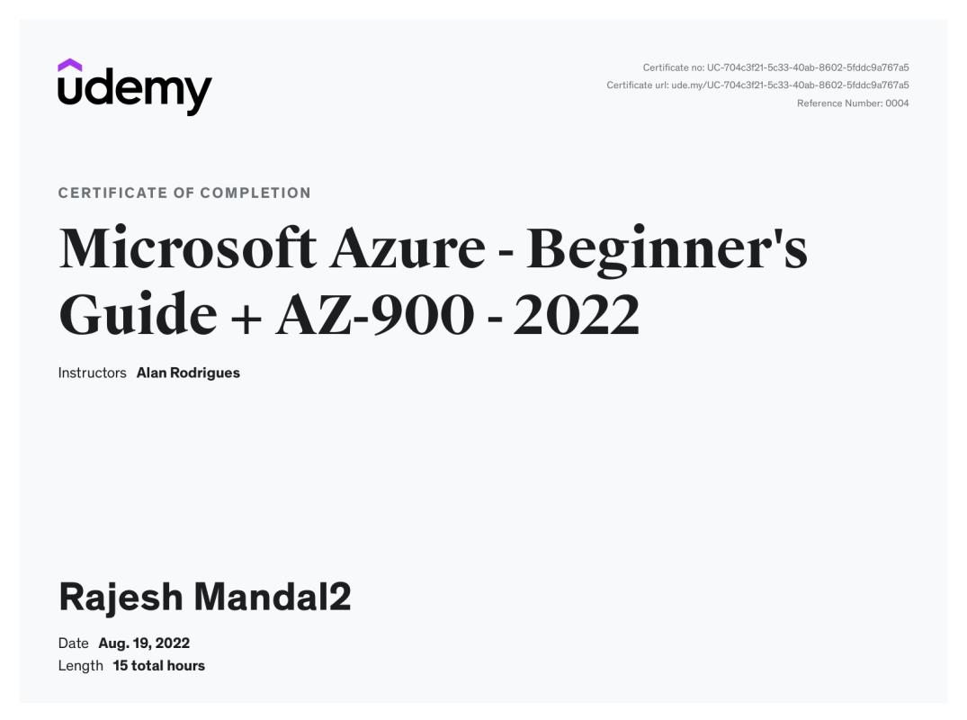 Rajesh Mandal on LinkedIn: Udemy Course Completion Certificate Rajesh Mandal on LinkedIn: Udemy Course Completion Certificate