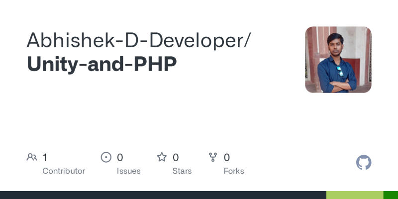 Abhishek kumar on LinkedIn: GitHub - Abhishek-D-Developer/Unity-and-PHP Abhishek kumar on LinkedIn: GitHub - Abhishek-D-Developer/Unity-and-PHP