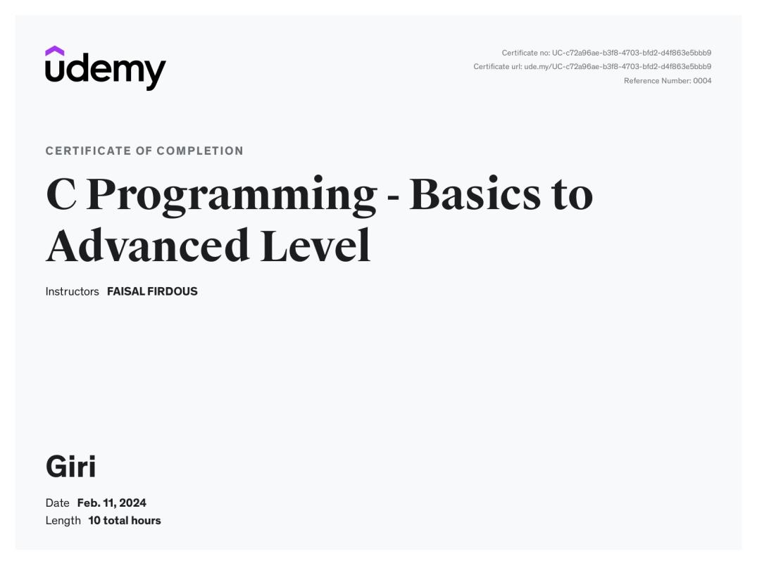 GIRI G on LinkedIn: Udemy Course Completion Certificate GIRI G on LinkedIn: Udemy Course Completion Certificate