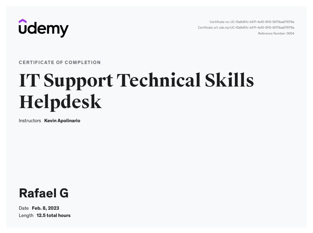 Rafael Garcia on LinkedIn: Udemy Course Completion Certificate Rafael Garcia on LinkedIn: Udemy Course Completion Certificate