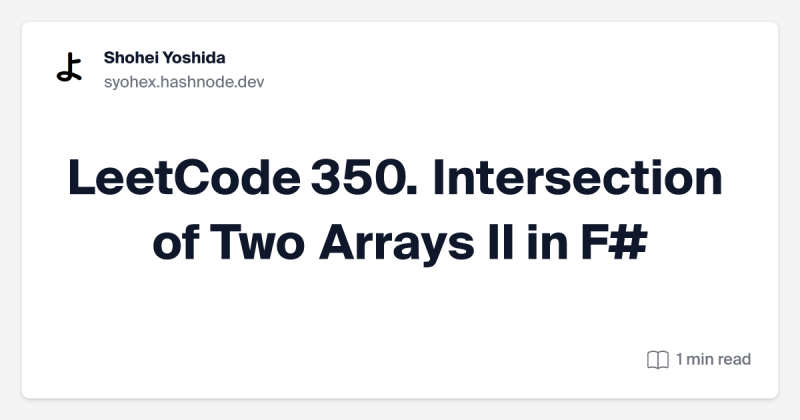 Shohei Yoshida on LinkedIn: LeetCode 350. Intersection of Two Arrays II ... Shohei Yoshida on LinkedIn: LeetCode 350. Intersection of Two Arrays II ...