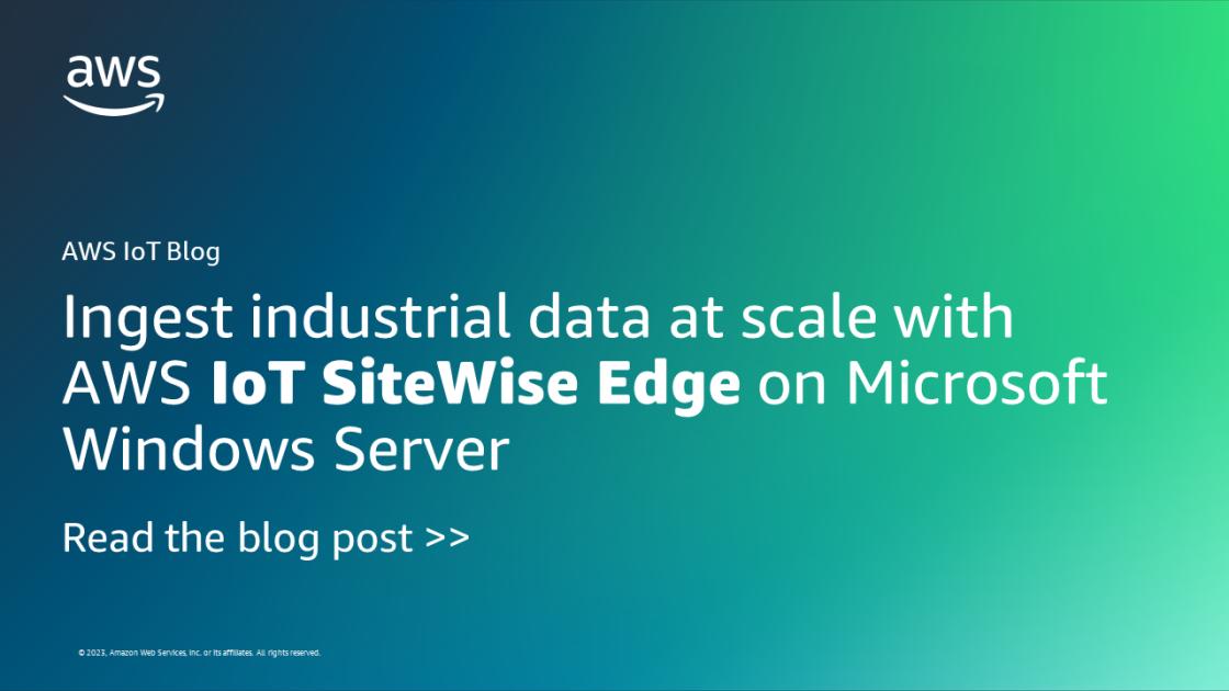 Ralf Ammon on LinkedIn: Ingest industrial data at scale with AWS IoT ... Ralf Ammon on LinkedIn: Ingest industrial data at scale with AWS IoT ...