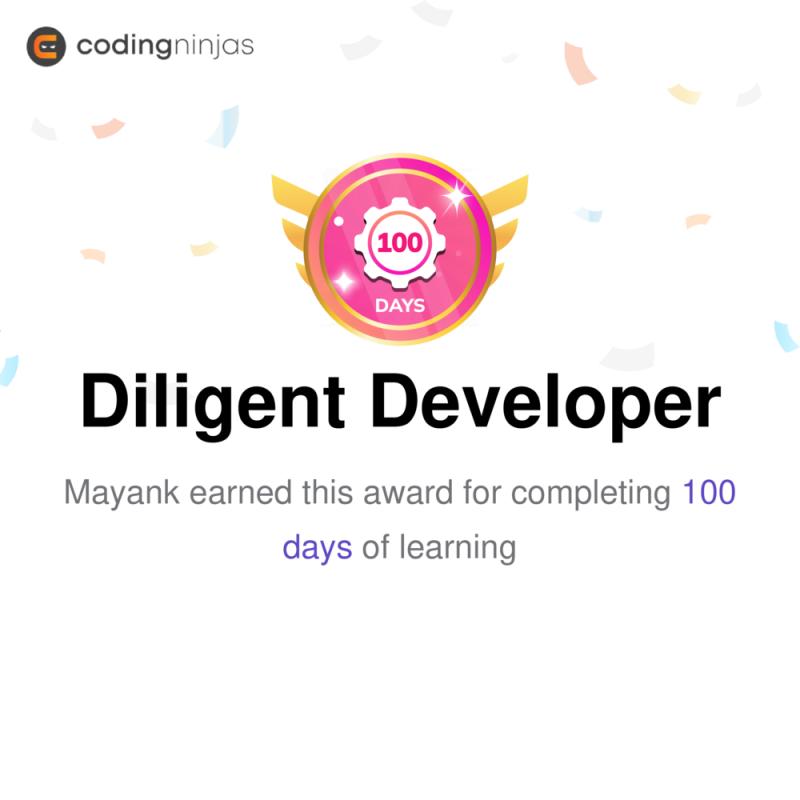 Mayank Kumar Roy on LinkedIn: Codingninjas | Achievements Mayank Kumar Roy on LinkedIn: Codingninjas | Achievements