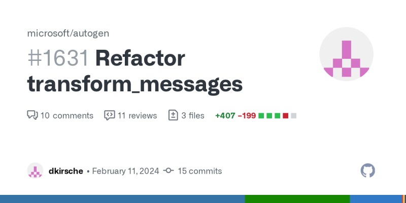 Gagan Bansal on LinkedIn: Refactor transform_messages by dkirsche ... Gagan Bansal on LinkedIn: Refactor transform_messages by dkirsche ...