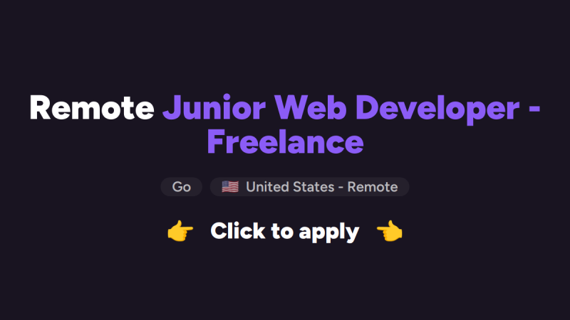 RemoteYeah on LinkedIn: Remote Junior Web Developer - Freelance RemoteYeah on LinkedIn: Remote Junior Web Developer - Freelance