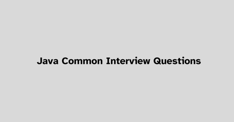 Arsalan Malik on LinkedIn: Java Common Interview Questions Arsalan Malik on LinkedIn: Java Common Interview Questions