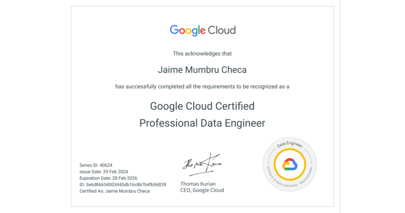 Jaime Mumbrú Checa on LinkedIn: Professional Data Engineer • Jaime ... Jaime Mumbrú Checa on LinkedIn: Professional Data Engineer • Jaime ...