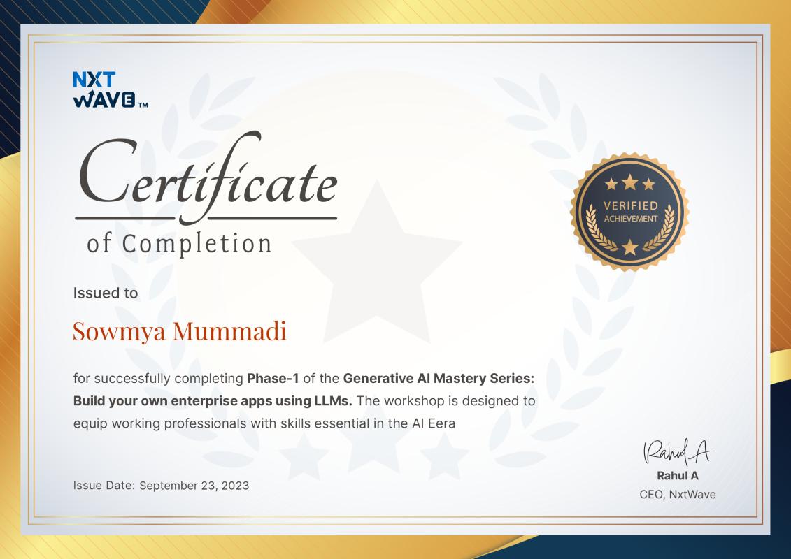 Sowmya Mummadi on LinkedIn: #generativeaiworkshop #nxtwave Sowmya Mummadi on LinkedIn: #generativeaiworkshop #nxtwave