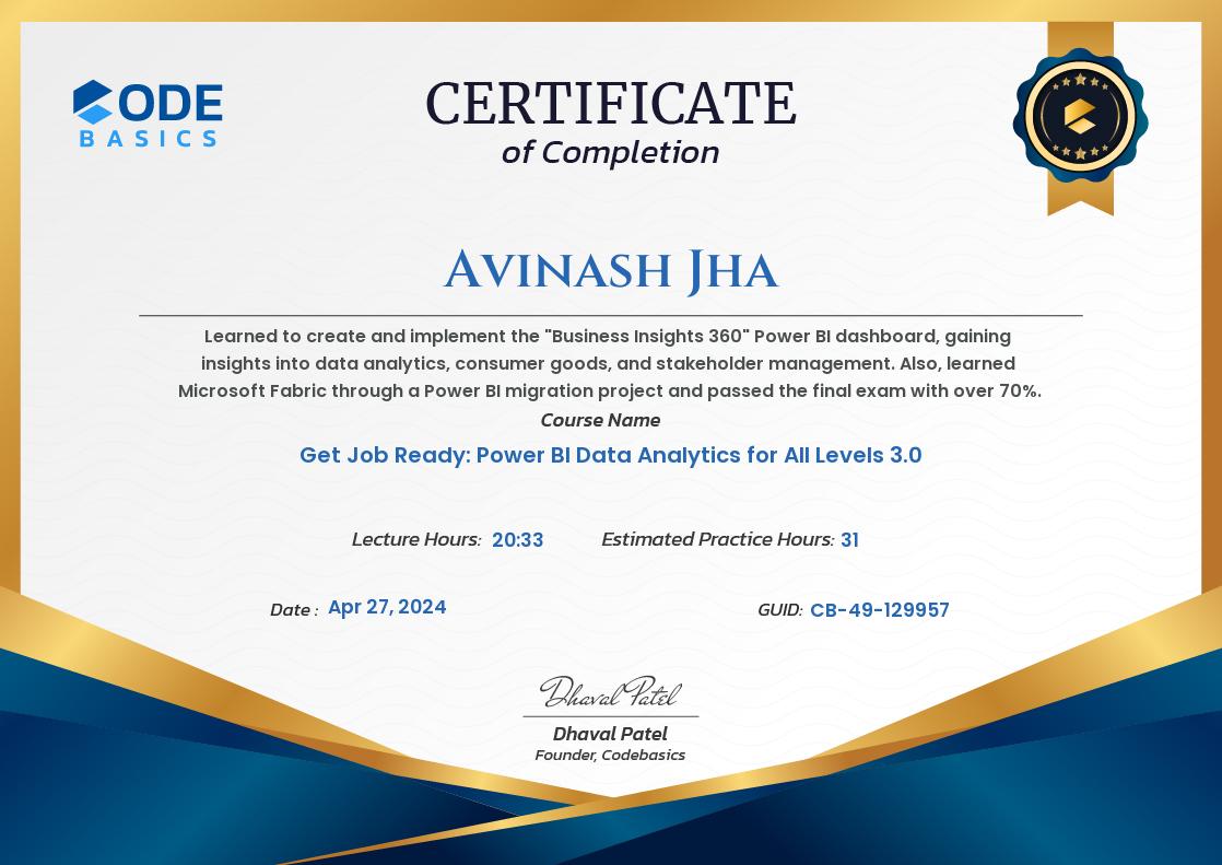 Avinash Jha on LinkedIn: Codebasics Avinash Jha on LinkedIn: Codebasics