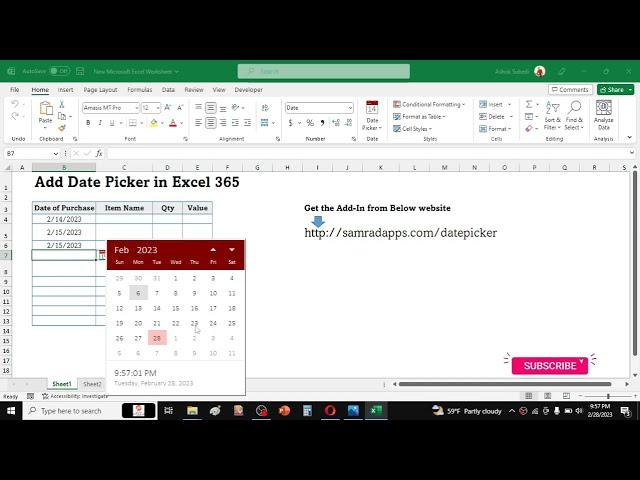 Learn Microsoft Excel LinkedIn‘de: How to Enable Date Picker Calendar ... Learn Microsoft Excel LinkedIn‘de: How to Enable Date Picker Calendar ...