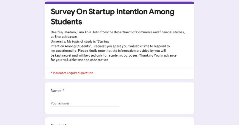 Santhini Devi S on LinkedIn: Survey On Startup Intention Among Students Santhini Devi S on LinkedIn: Survey On Startup Intention Among Students
