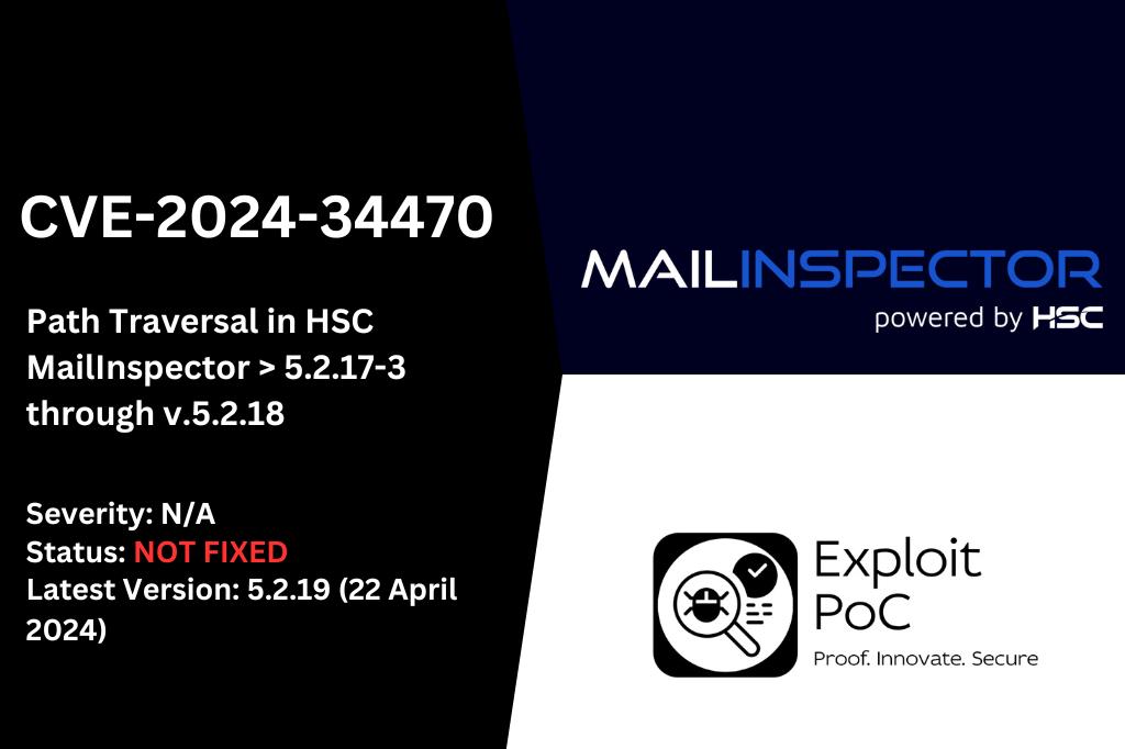 Eswar V on LinkedIn: CVE-2024-34470 Exploit PoC: Path Traversal in HSC ... Eswar V on LinkedIn: CVE-2024-34470 Exploit PoC: Path Traversal in HSC ...