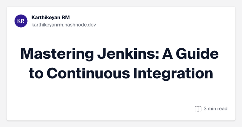 Karthikeyan Ramanathan on LinkedIn: Unlocking Efficiency with Jenkins ... Karthikeyan Ramanathan on LinkedIn: Unlocking Efficiency with Jenkins ...