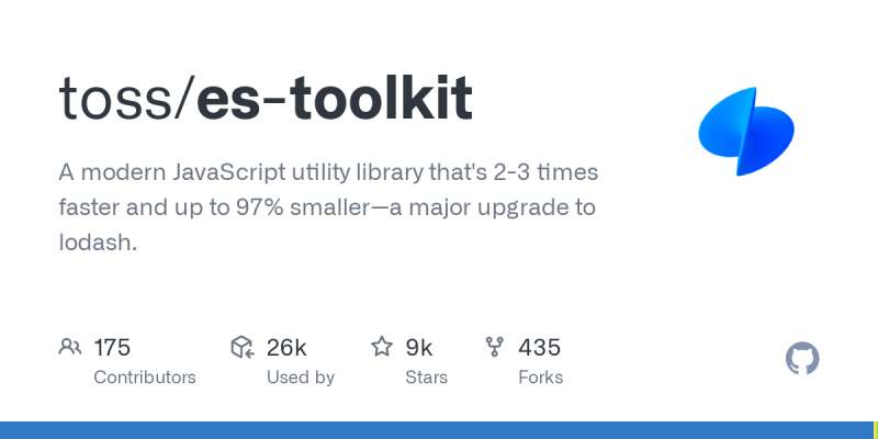Fahad Amin on LinkedIn: GitHub - toss/es-toolkit: A modern JavaScript ... Fahad Amin on LinkedIn: GitHub - toss/es-toolkit: A modern JavaScript ...