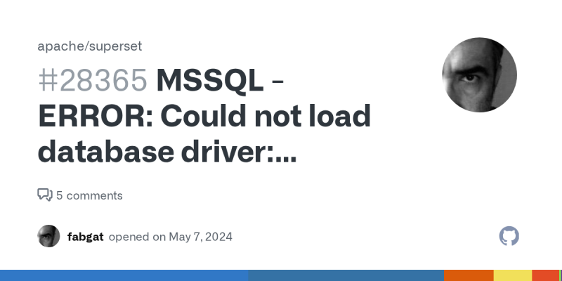 Preset on LinkedIn: MSSQL - ERROR: Could not load database driver ... Preset on LinkedIn: MSSQL - ERROR: Could not load database driver ...