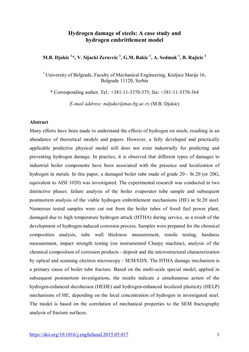 Milos Djukic on LinkedIn: (PDF) Hydrogen damage of steels: A case study ... Milos Djukic on LinkedIn: (PDF) Hydrogen damage of steels: A case study ...