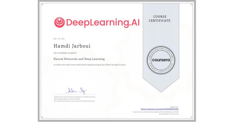 first step in deep learning specialisation offred by DeepLearning.AI ... first step in deep learning specialisation offred by DeepLearning.AI ...
