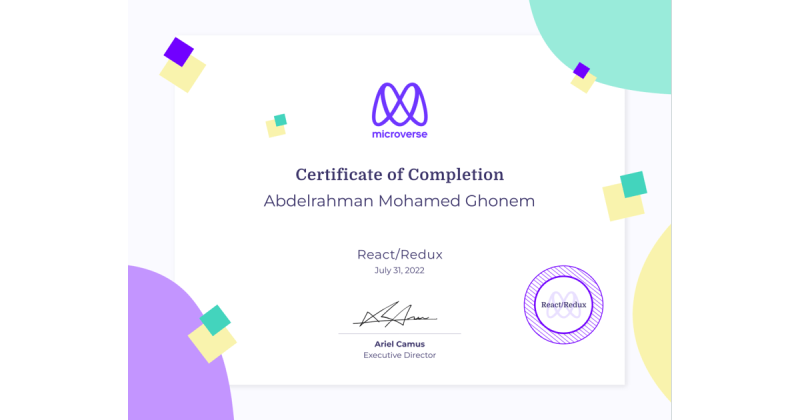 Microverse React & Redux Module • Abdelrahman Mohamed Ghonem ... Microverse React & Redux Module • Abdelrahman Mohamed Ghonem ...