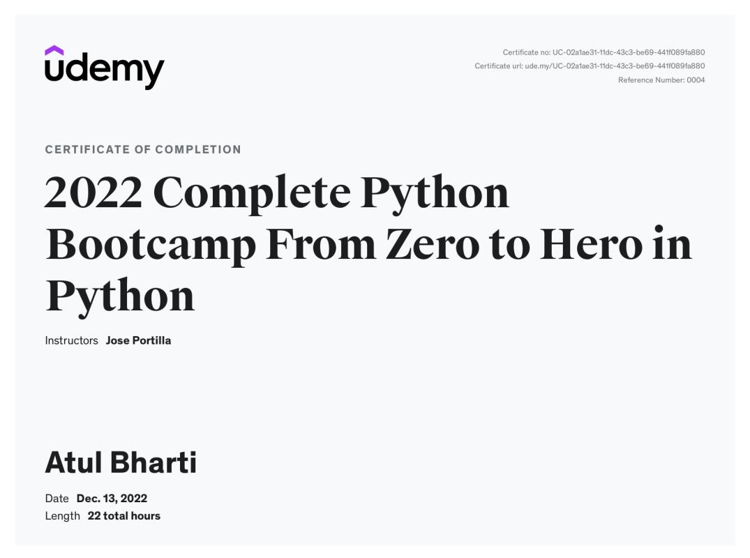 Atul Bharti on LinkedIn: Udemy Course Completion Certificate Atul Bharti on LinkedIn: Udemy Course Completion Certificate