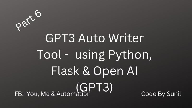 Sunil Chaudhary on LinkedIn: Creating GPT3 Auto Writer using Python ... Sunil Chaudhary on LinkedIn: Creating GPT3 Auto Writer using Python ...