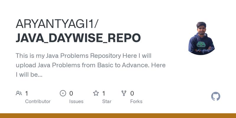 Aryan Tyagi on LinkedIn: #java #dsa #github Aryan Tyagi on LinkedIn: #java #dsa #github