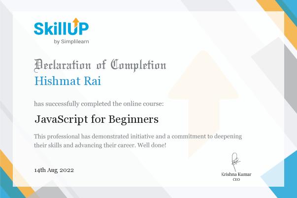 Hishmat Rai on LinkedIn: #javascript #simplilearn Hishmat Rai on LinkedIn: #javascript #simplilearn