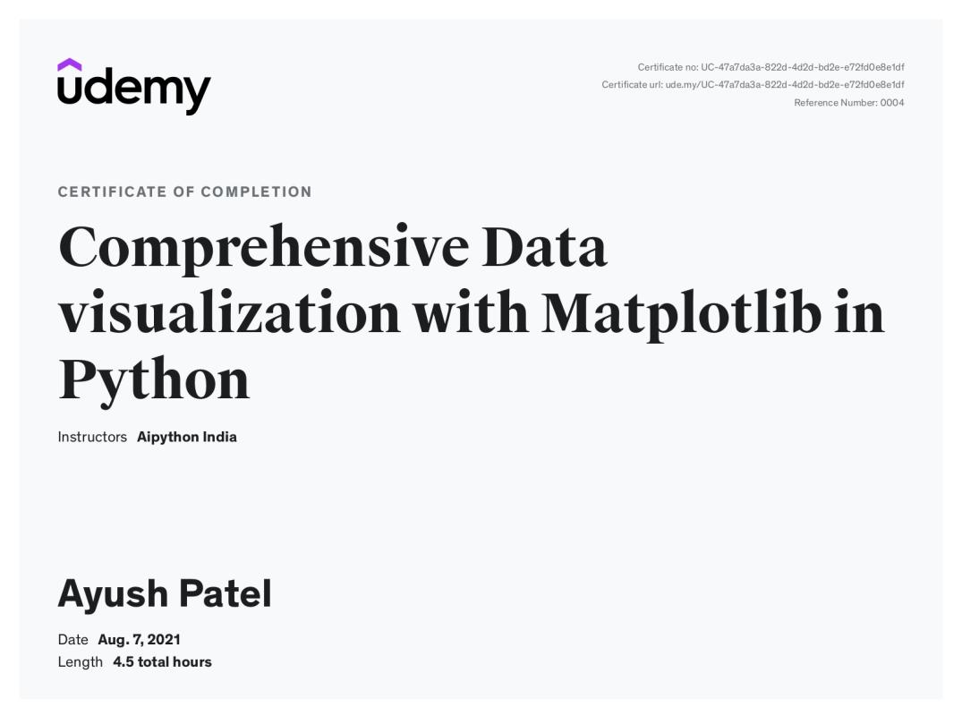 Ayush Patel on LinkedIn: #datavisualization #python #matplotlib #udemy Ayush Patel on LinkedIn: #datavisualization #python #matplotlib #udemy