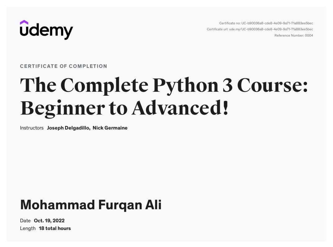 furqan ali on LinkedIn: Udemy Course Completion Certificate furqan ali on LinkedIn: Udemy Course Completion Certificate