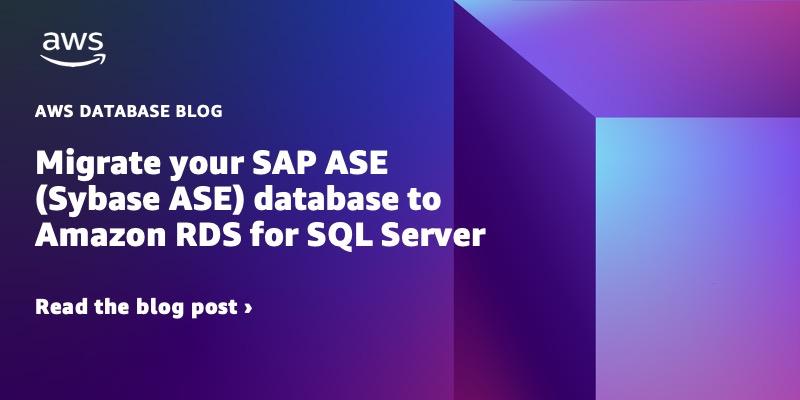 Rajib Sadhu on LinkedIn: Migrate your SAP ASE (Sybase ASE) database to ... Rajib Sadhu on LinkedIn: Migrate your SAP ASE (Sybase ASE) database to ...
