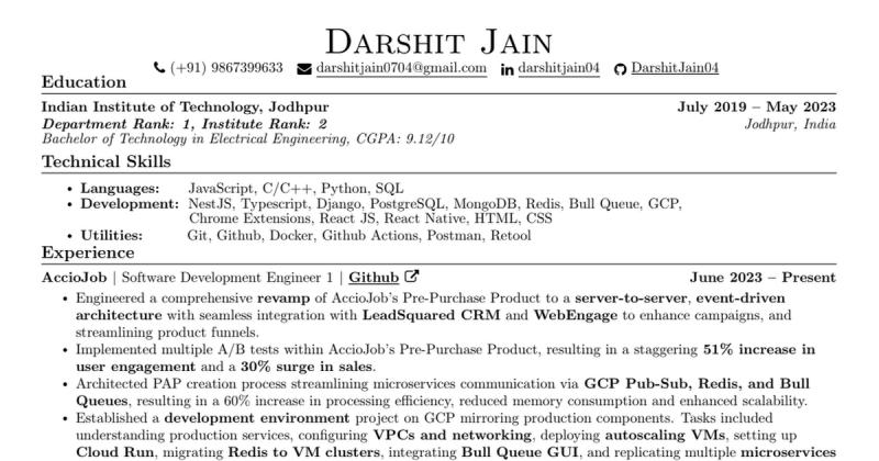 Resume Darshit Jain IIT Jodhpur.pdf | Anjul Sahu Resume Darshit Jain IIT Jodhpur.pdf | Anjul Sahu