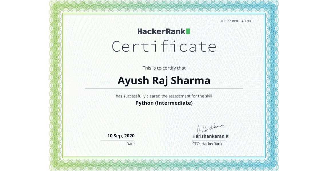 Ayush Raj Sharma on LinkedIn: #hackerrank #coding Ayush Raj Sharma on LinkedIn: #hackerrank #coding