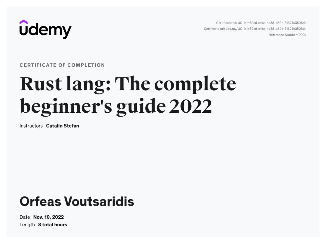 orfeas voutsaridis on LinkedIn: Udemy Course Completion Certificate orfeas voutsaridis on LinkedIn: Udemy Course Completion Certificate