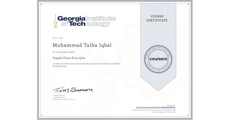 Muhammad Talha Iqbal LinkedIn‘de: Completion Certificate for Supply ... Muhammad Talha Iqbal LinkedIn‘de: Completion Certificate for Supply ...
