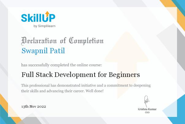 Swapnil Patil on LinkedIn: Swapnil Patil has successfully completed the ... Swapnil Patil on LinkedIn: Swapnil Patil has successfully completed the ...
