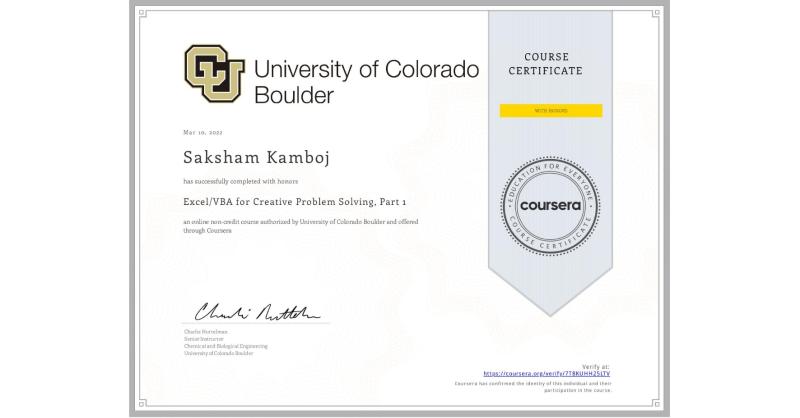 Saksham Kamboj on LinkedIn: Completed first part of VBA!!! Saksham Kamboj on LinkedIn: Completed first part of VBA!!!